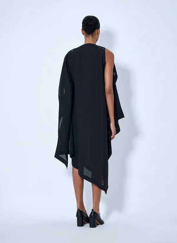 Issey Miyake Asymmetric Draped Midi Dress