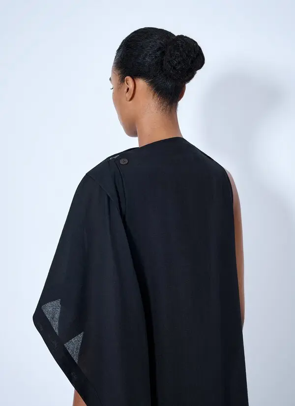 Issey Miyake Asymmetric Draped Midi Dress