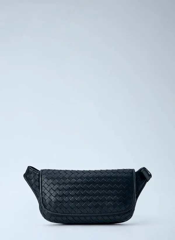 Bottega Veneta Intrecciato Woven Leather Belt Bag - Black