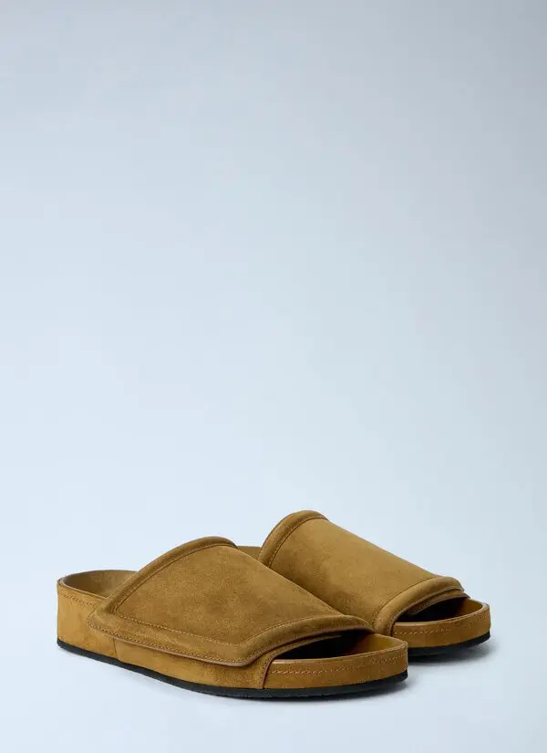 Phoebe Philo Suede Chunky-sole Slide Sandals