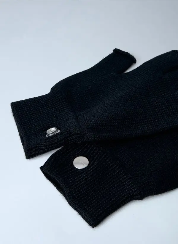 Rick Owens Ribbed Trim Fingerless Gloves