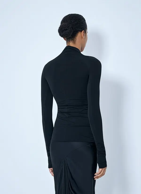 Rick Owens Jersey Ls Prong Top - Black