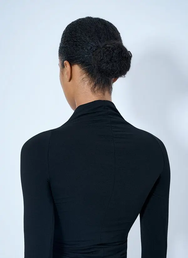 Rick Owens Jersey Ls Prong Top - Black