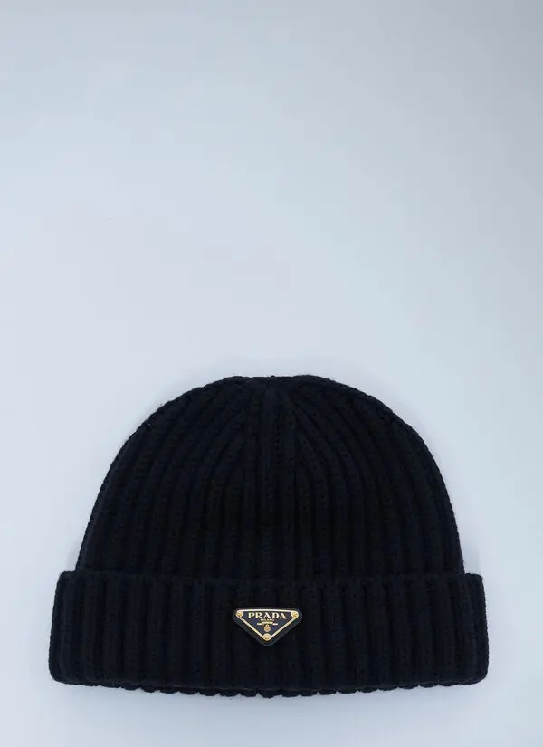 Prada Logo Motif Beanie Hat