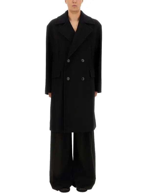 Dries Van Noten Wool Blend Double Breasted Coat