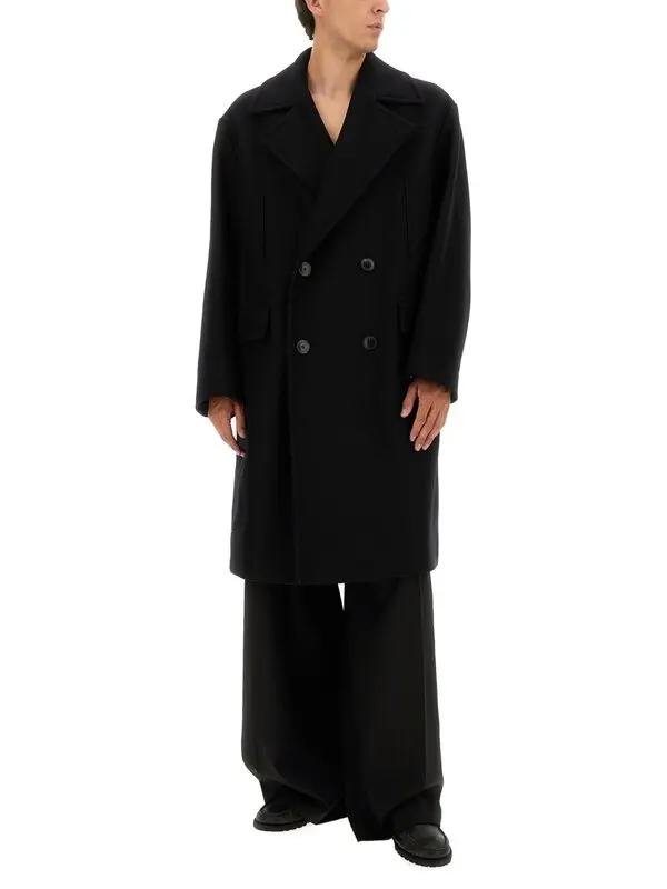 Dries Van Noten Wool Blend Double Breasted Coat
