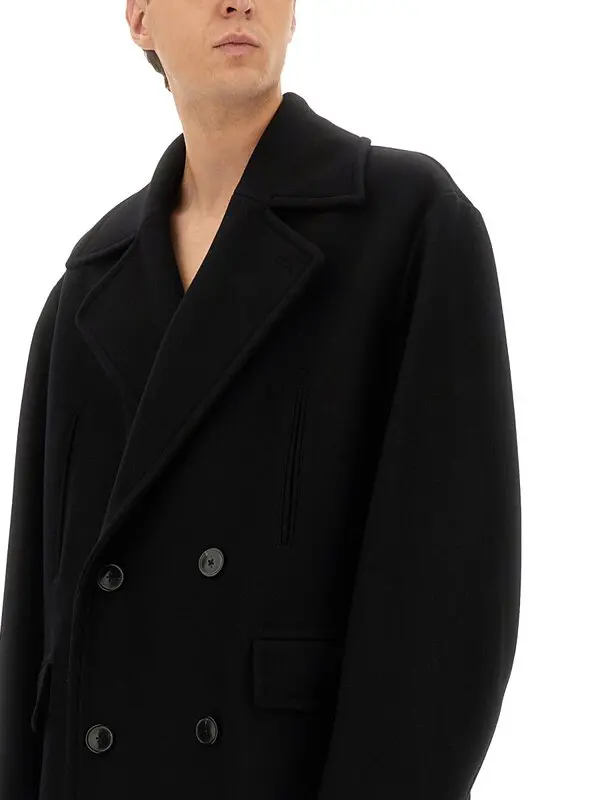 Dries Van Noten Wool Blend Double Breasted Coat