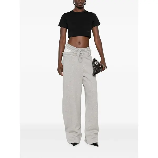 Attico Grey Cotton Lyocell Track Pants - Gray