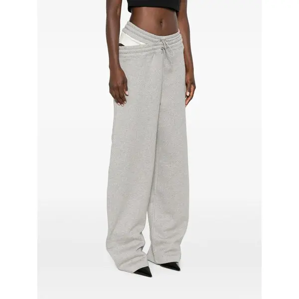 Attico Grey Cotton Lyocell Track Pants - Gray