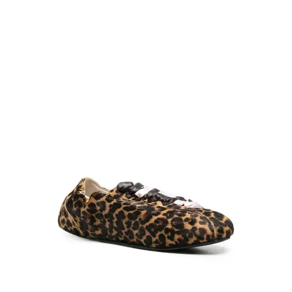 Repetto Leopard Print Calf Hair Ballet Flats