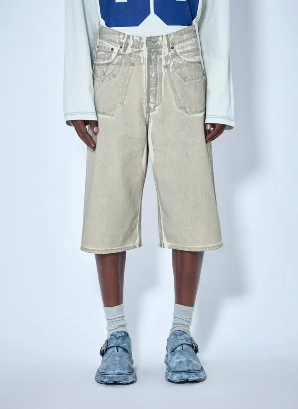 Acne Studios Wide-leg Denim Shorts - Cream