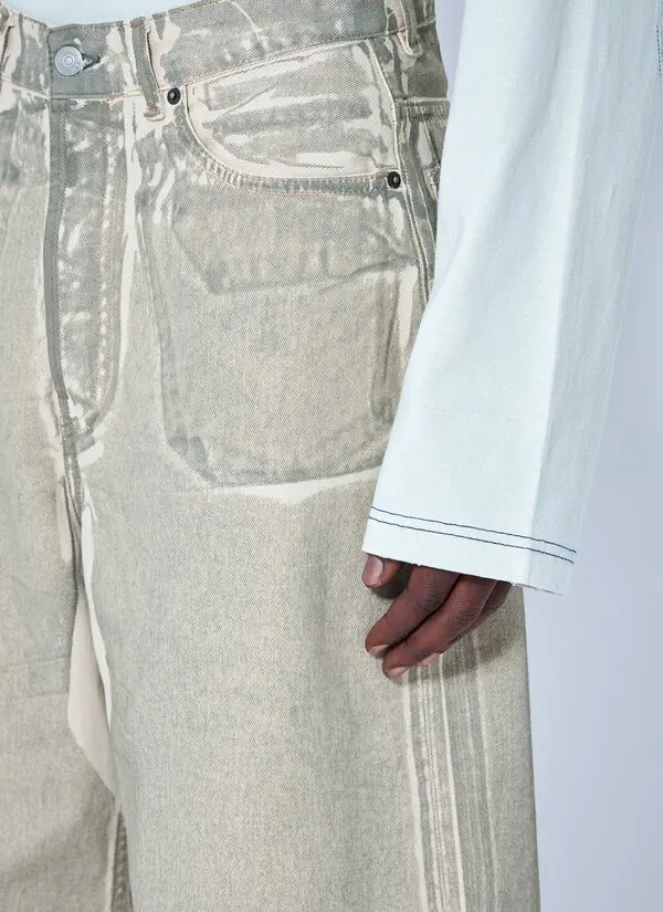 Acne Studios Wide-leg Denim Shorts - Cream