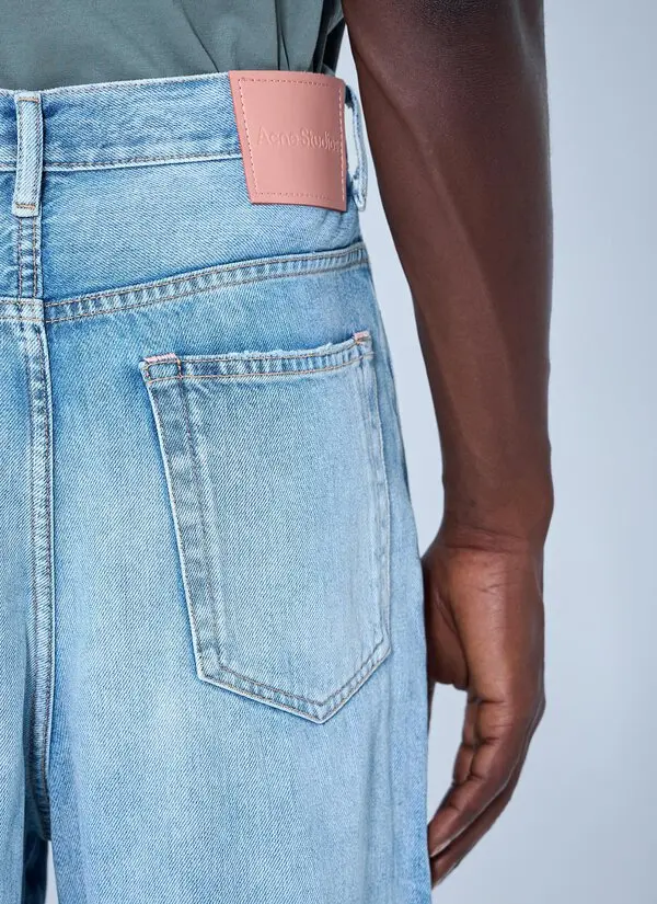 Acne Studios Distressed Denim Culottes With Raw Hems - Blue