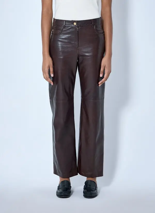Max Mara Leather Wide-leg Trousers