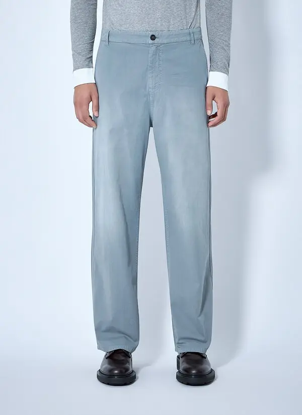Miu Miu Garment-dyed Twill Pants - Gray