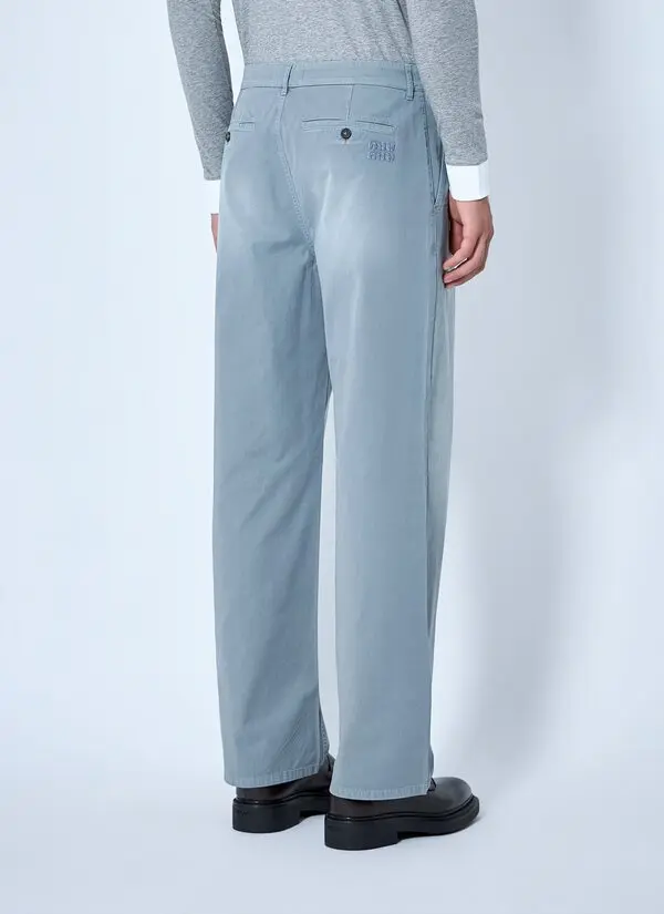 Miu Miu Garment-dyed Twill Pants - Gray