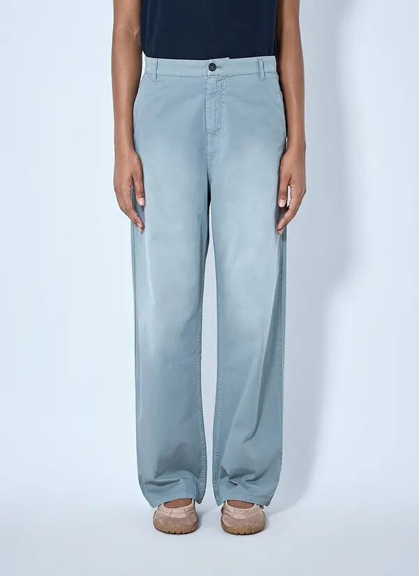 Miu Miu Garment-dyed Twill Pants - Gray