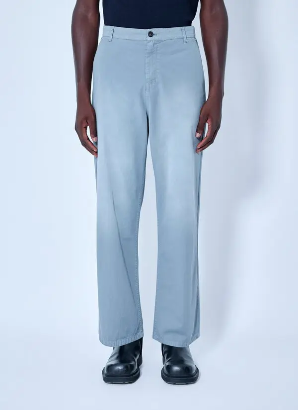 Miu Miu Garment-dyed Twill Tailored Trousers - Gray