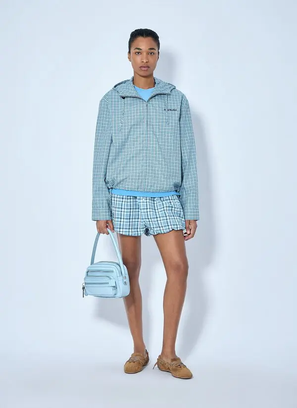 Acne Studios Checked Drawstring Hooded Jacket