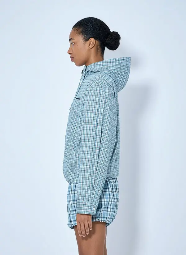 Acne Studios Checked Drawstring Hooded Jacket