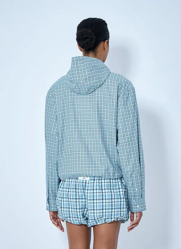 Acne Studios Checked Drawstring Hooded Jacket