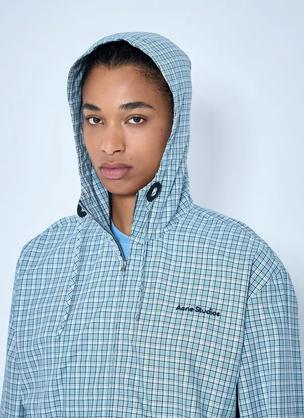 Acne Studios Checked Drawstring Hooded Jacket