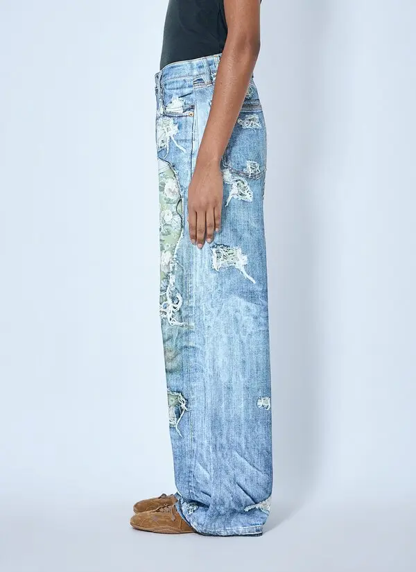 Acne Studios Distressed Floral Patchwork Jeans