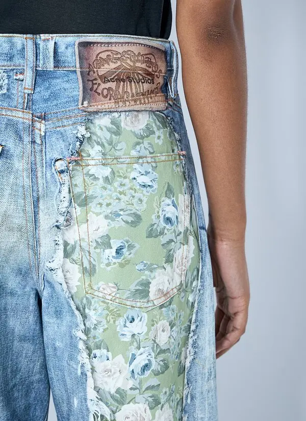 Acne Studios Distressed Floral Patchwork Jeans