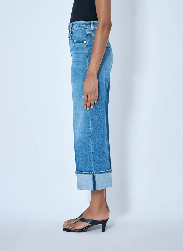 Sportmax Cropped Wide-leg Denim Jeans - Blue