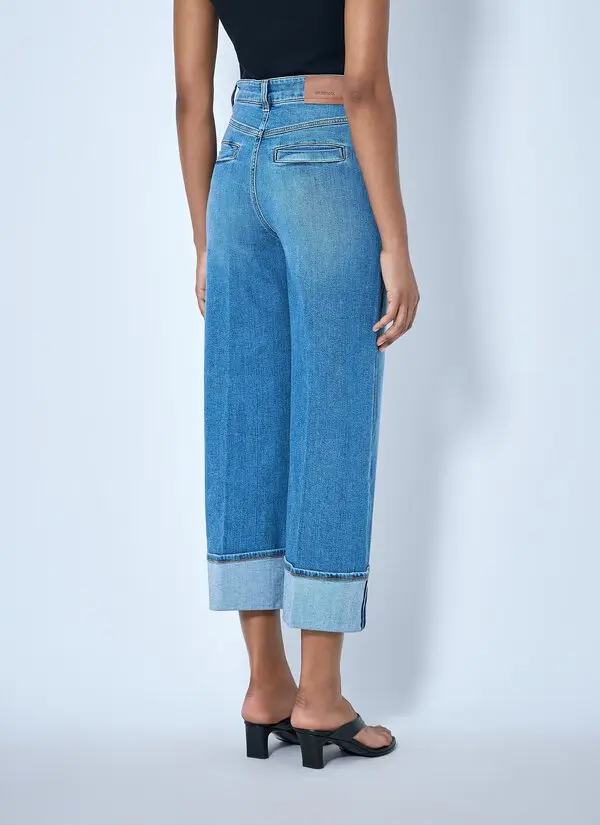 Sportmax Cropped Wide-leg Denim Jeans - Blue