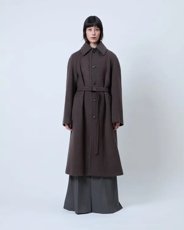 Phoebe Philo Curve Shoulder Coat - Brown