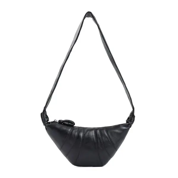 LEMAIRE Leather Croissant Zip Bag - Black