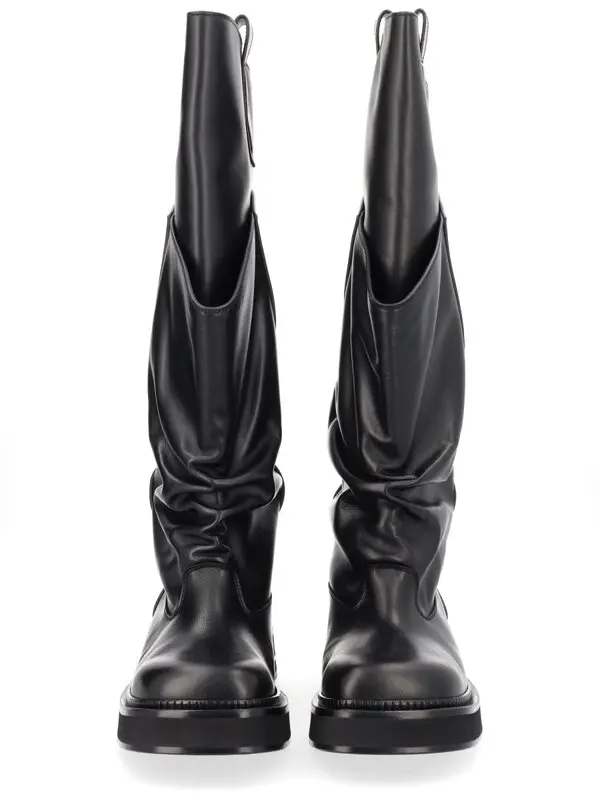 Attico Calf Leather Tall Boots - Black