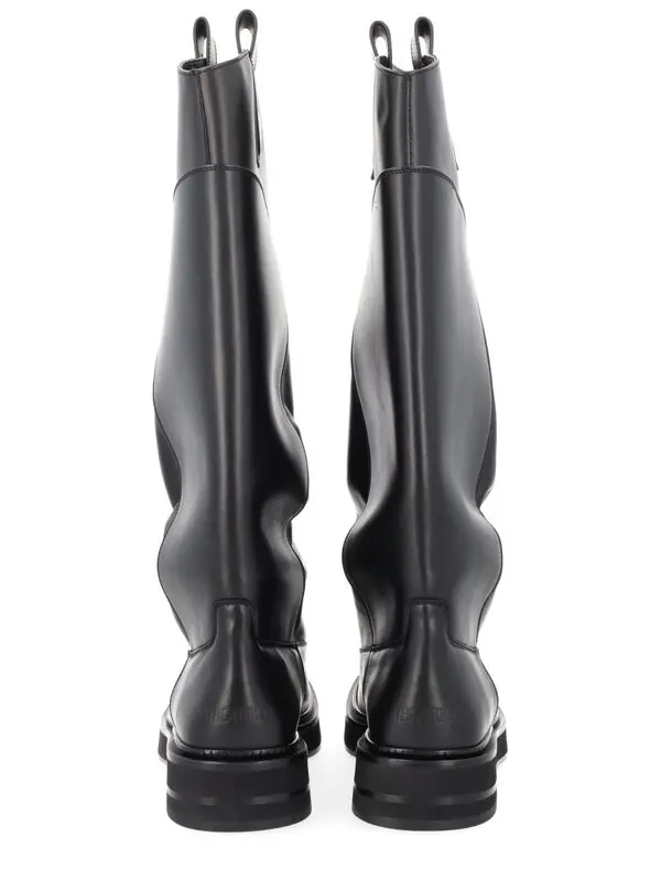Attico Calf Leather Tall Boots - Black