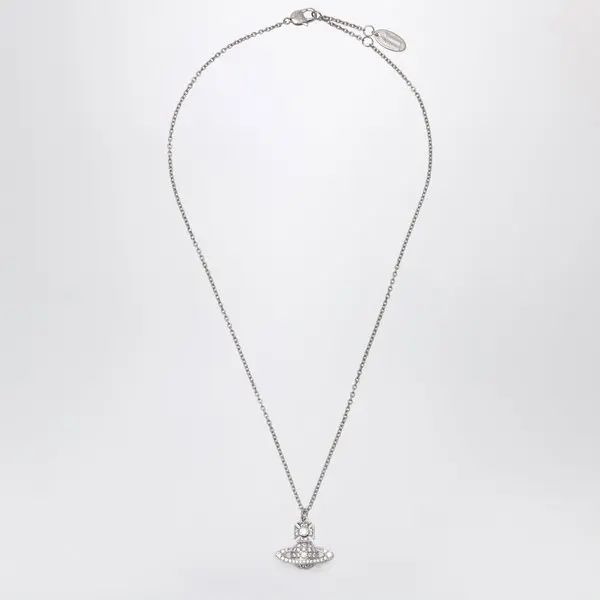 VIVIENNE WESTWOOD Platinum Orb Pendant Necklace With Crystals - Silver