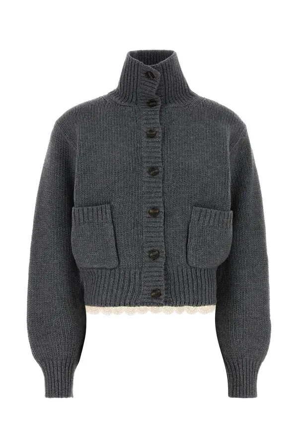Magda Butrym Dark Grey Wool Cardigan