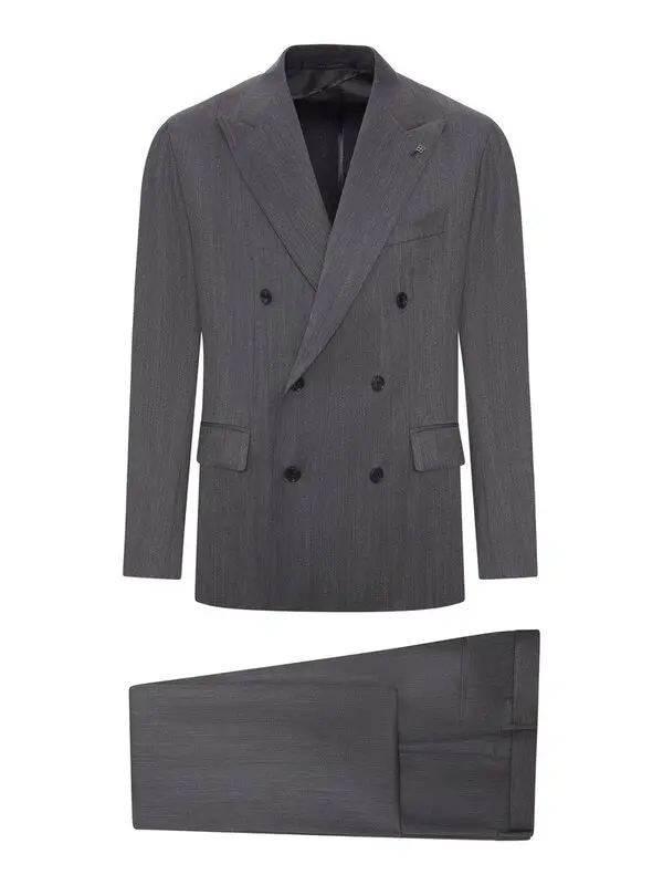 Tagliatore Double-breasted Naples Suit In Virgin Wool