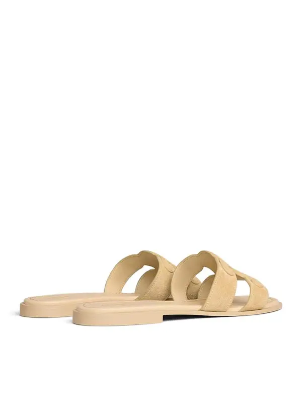 Celine Triomphe Suede Mule - Cream