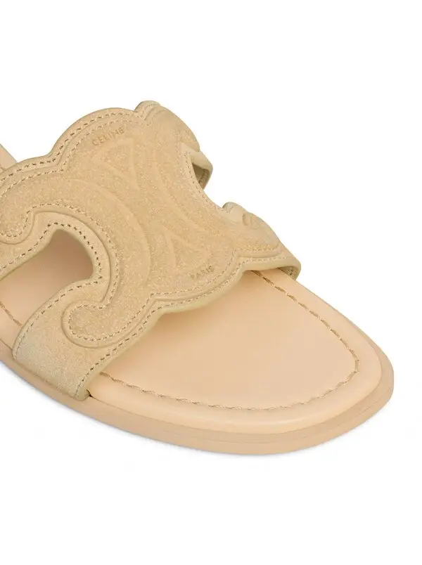 Celine Triomphe Suede Mule - Cream
