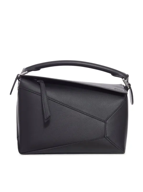 Loewe Small Puzzle Edge Bag In Classic Calfskin Leather - Black