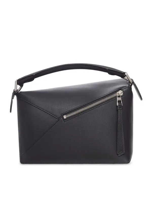 Loewe Small Puzzle Edge Bag In Classic Calfskin Leather - Black
