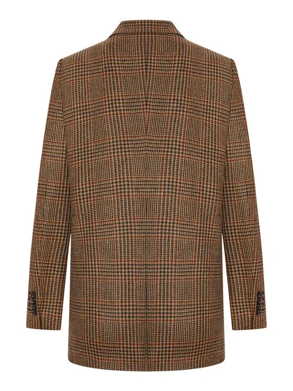 Tagliatore Double-breasted Check Cashmere Blend Blazer Jacket