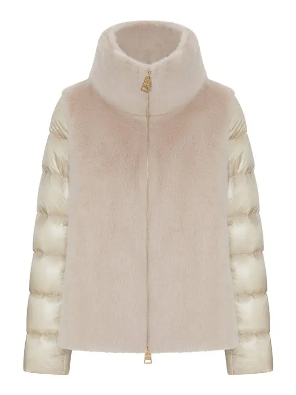 Herno Puffer Jacket With Faux Fur Panel