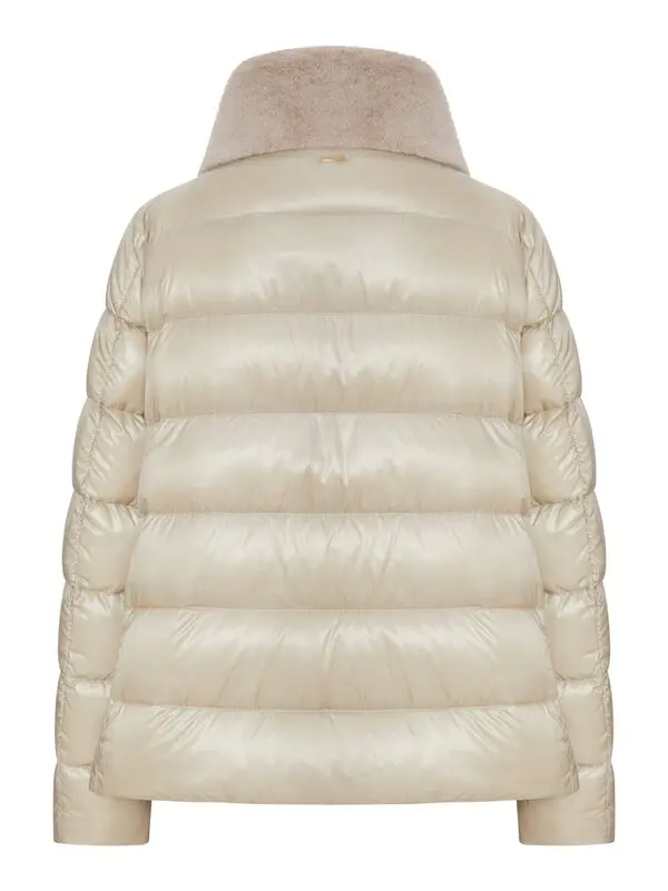 Herno Puffer Jacket With Faux Fur Panel