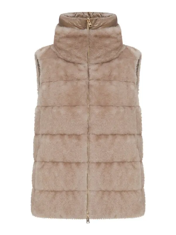 Herno Eco-fur Sleeveless Jacket With Zip