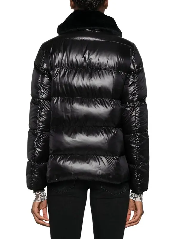 Herno Shiny Down Jacket With Fur Collar