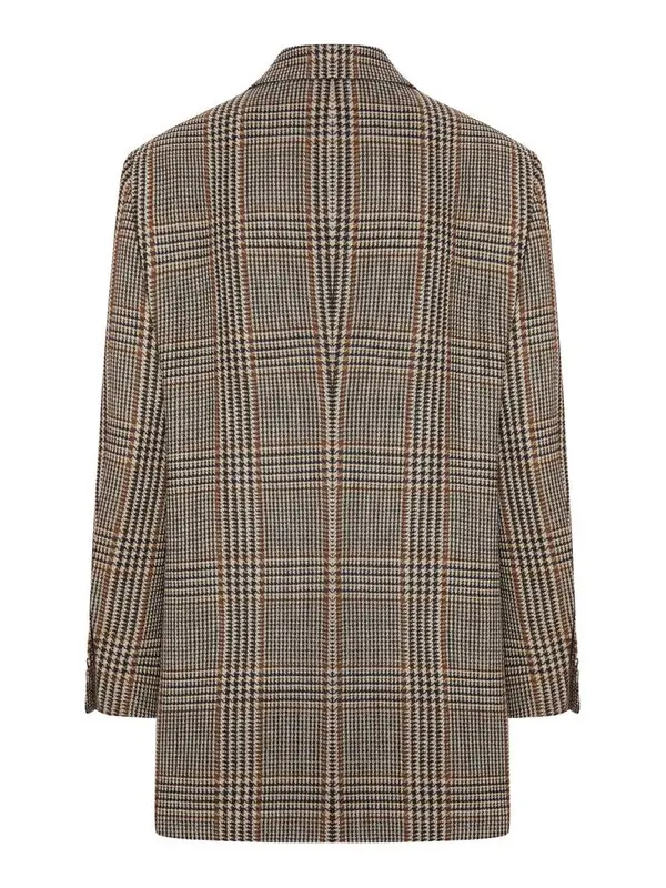 Tagliatore Checked Wool Blend Blazer Jacket With Three Buttons