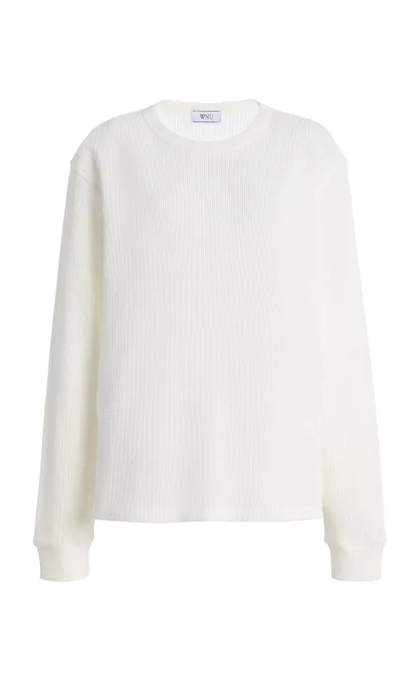 WITH NOTHING UNDERNEATH Bessette Waffled Cotton Top