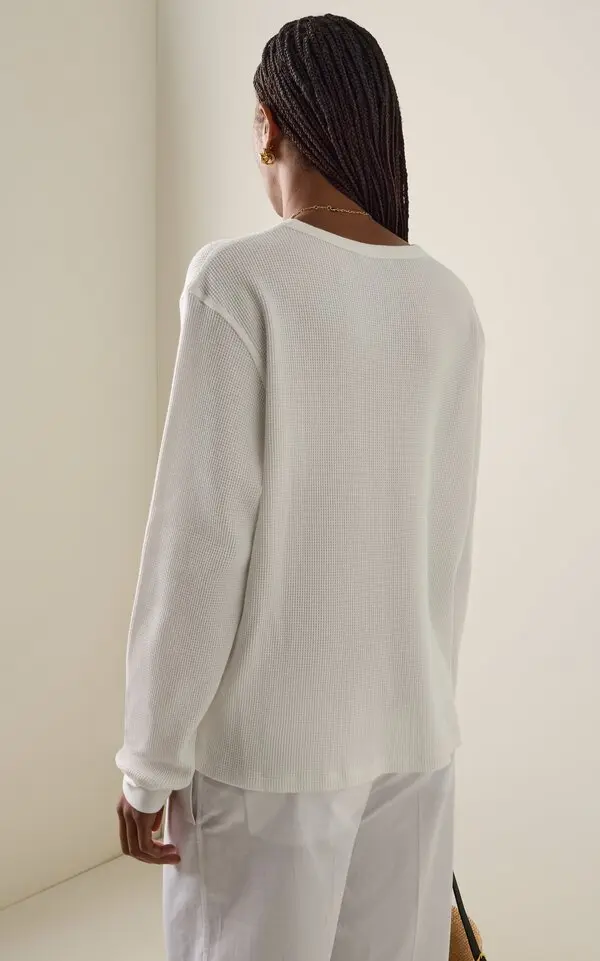 WITH NOTHING UNDERNEATH Bessette Waffled Cotton Top