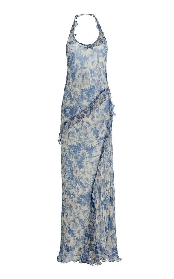 SIR. Lilia Halter Chiffon Maxi Dress